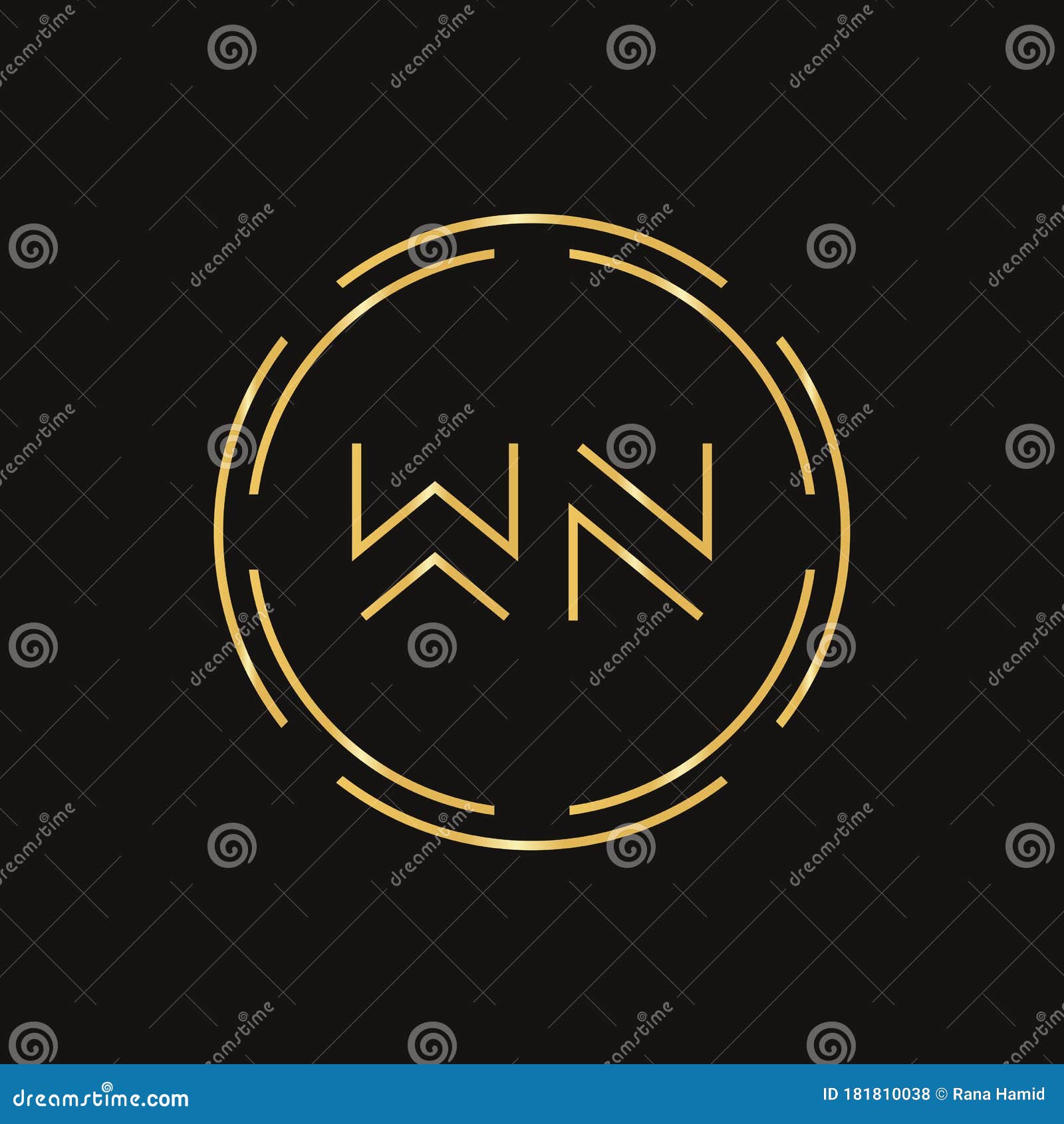Creative Letter WN Logo Creative Typography Vector Template. Abstract ...