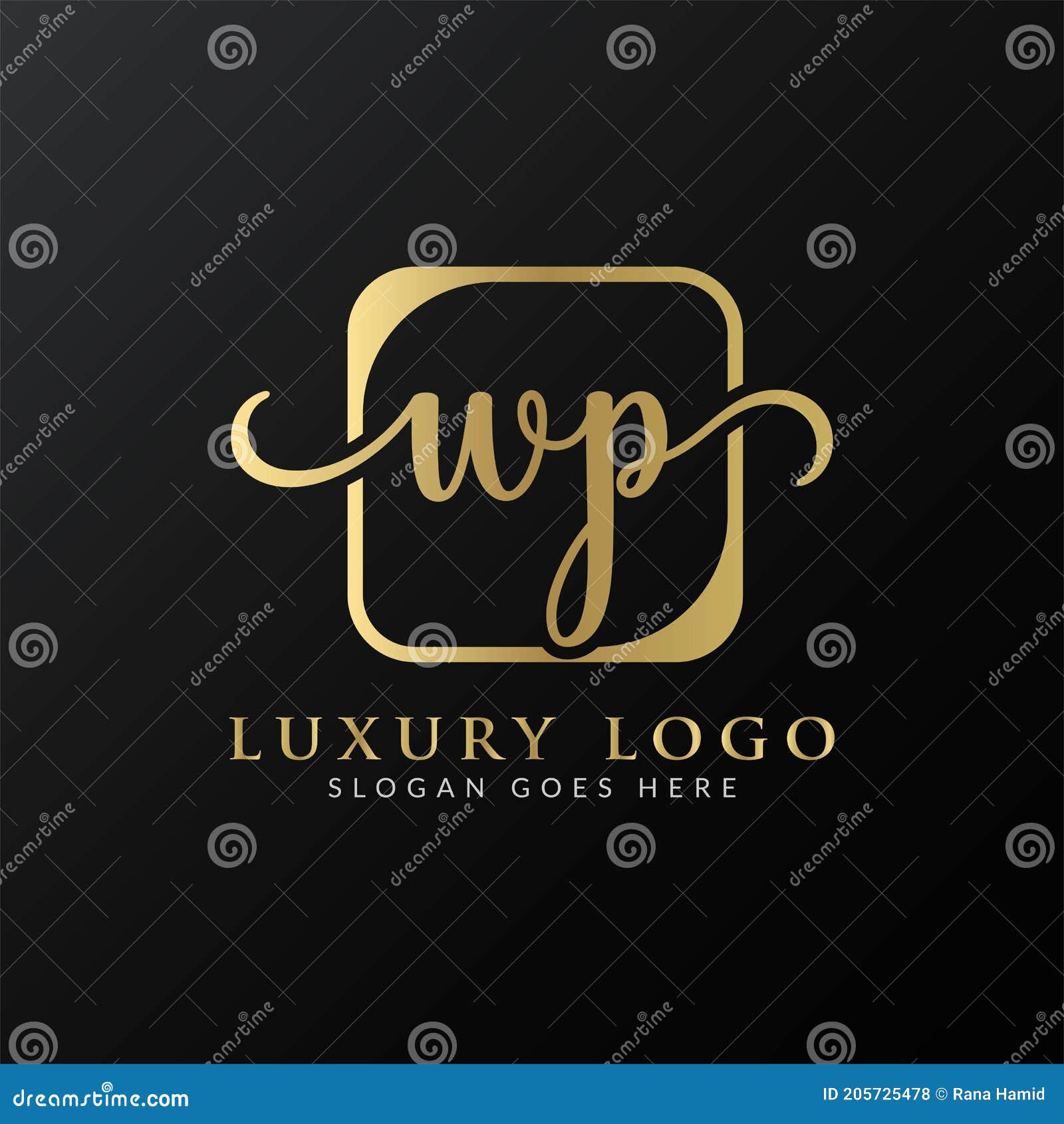 Creative Letter WP Logo Design Vector Template. Initial Luxury Letter ...