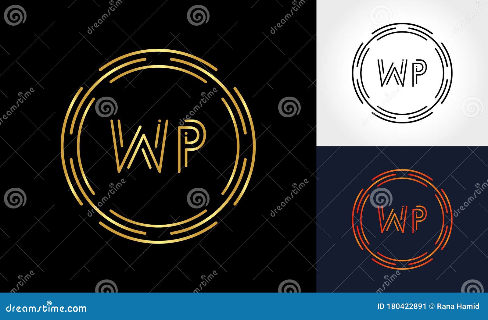 Creative Letter WP Logo Creative Typography Vector Template. Abstract ...