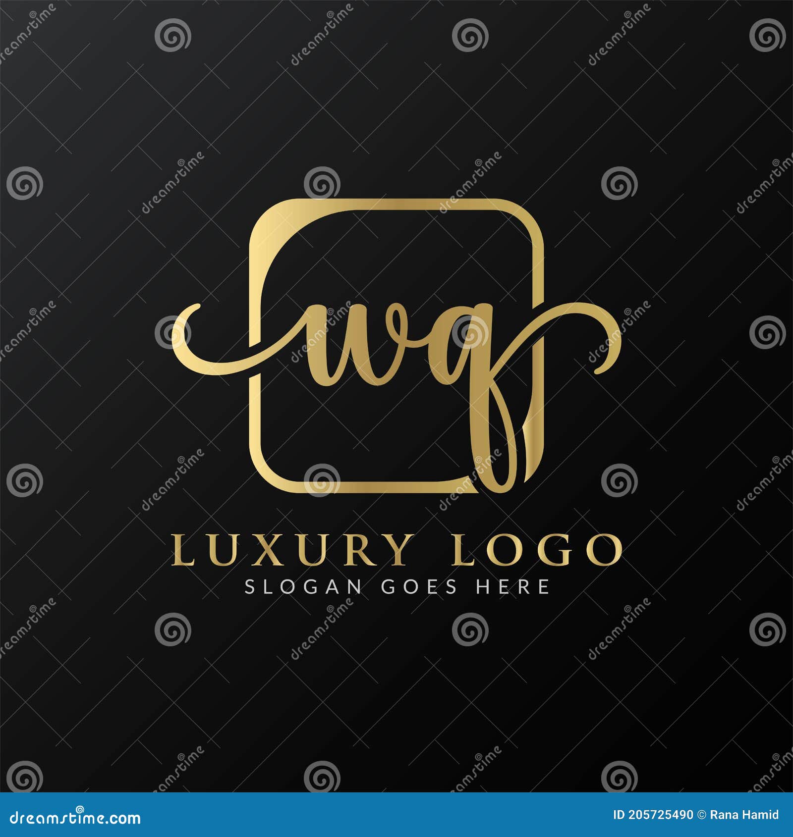 Creative Letter WQ Logo Design Vector Template. Initial Luxury Letter ...