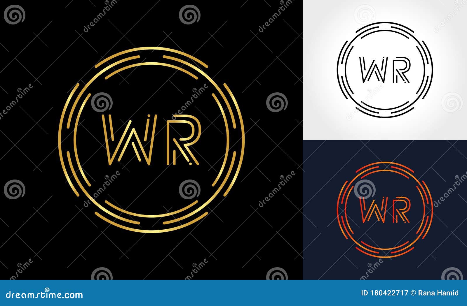 Creative Letter WR Logo Creative Typography Vector Template. Abstract ...