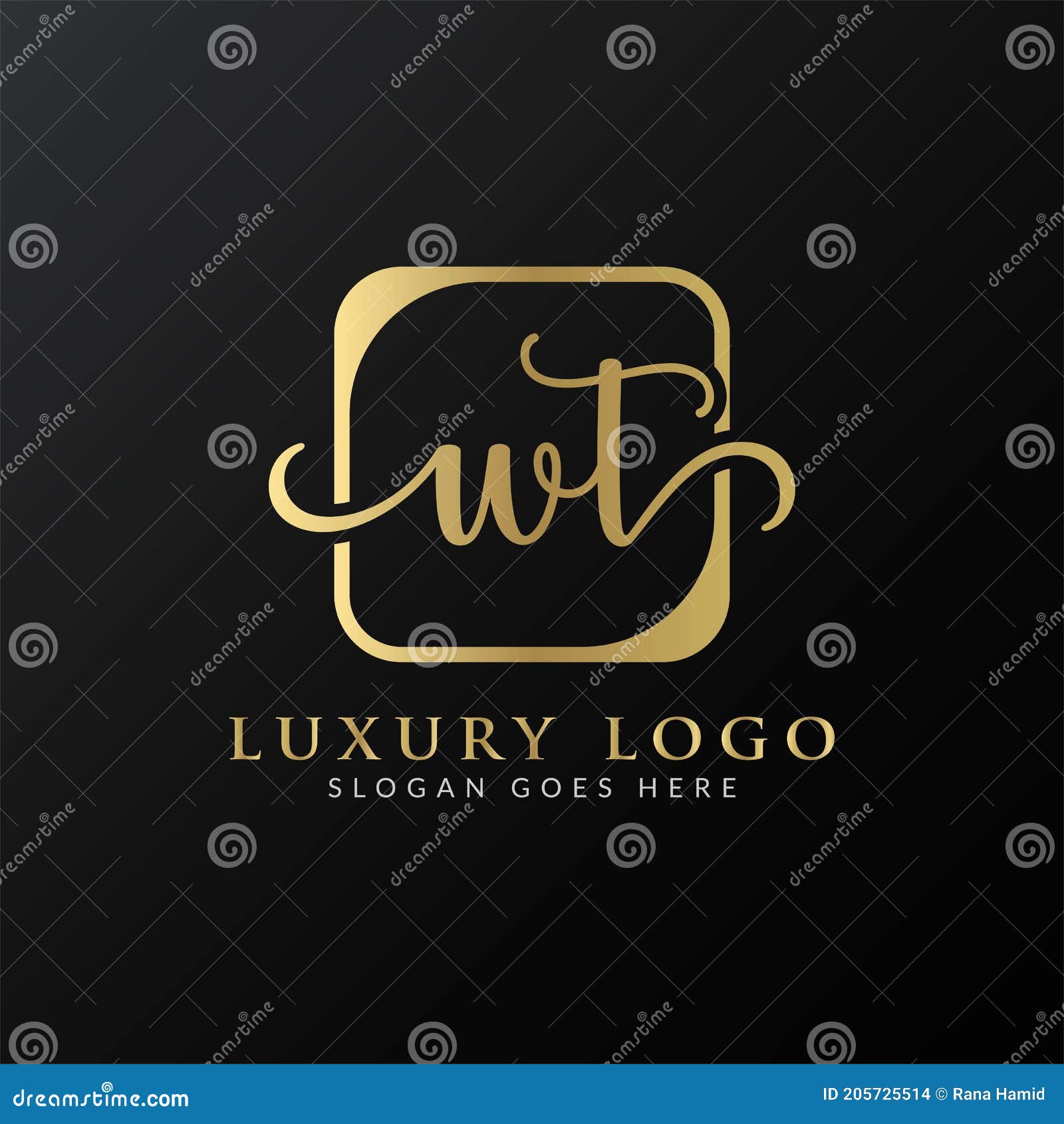 Creative Letter WT Logo Design Vector Template. Initial Luxury Letter ...