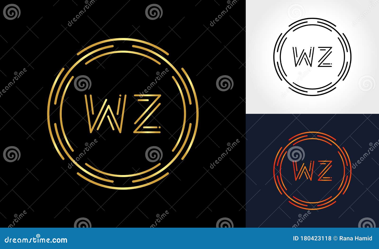 Creative Letter WZ Logo Creative Typography Vector Template. Abstract ...