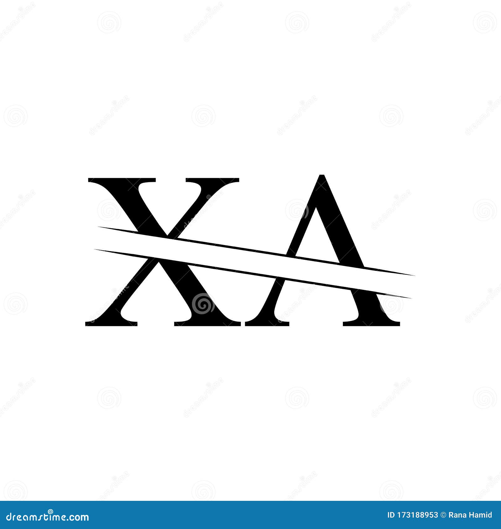Creative Letter XA Logo Vector with Black Colors. Abstract Linked ...