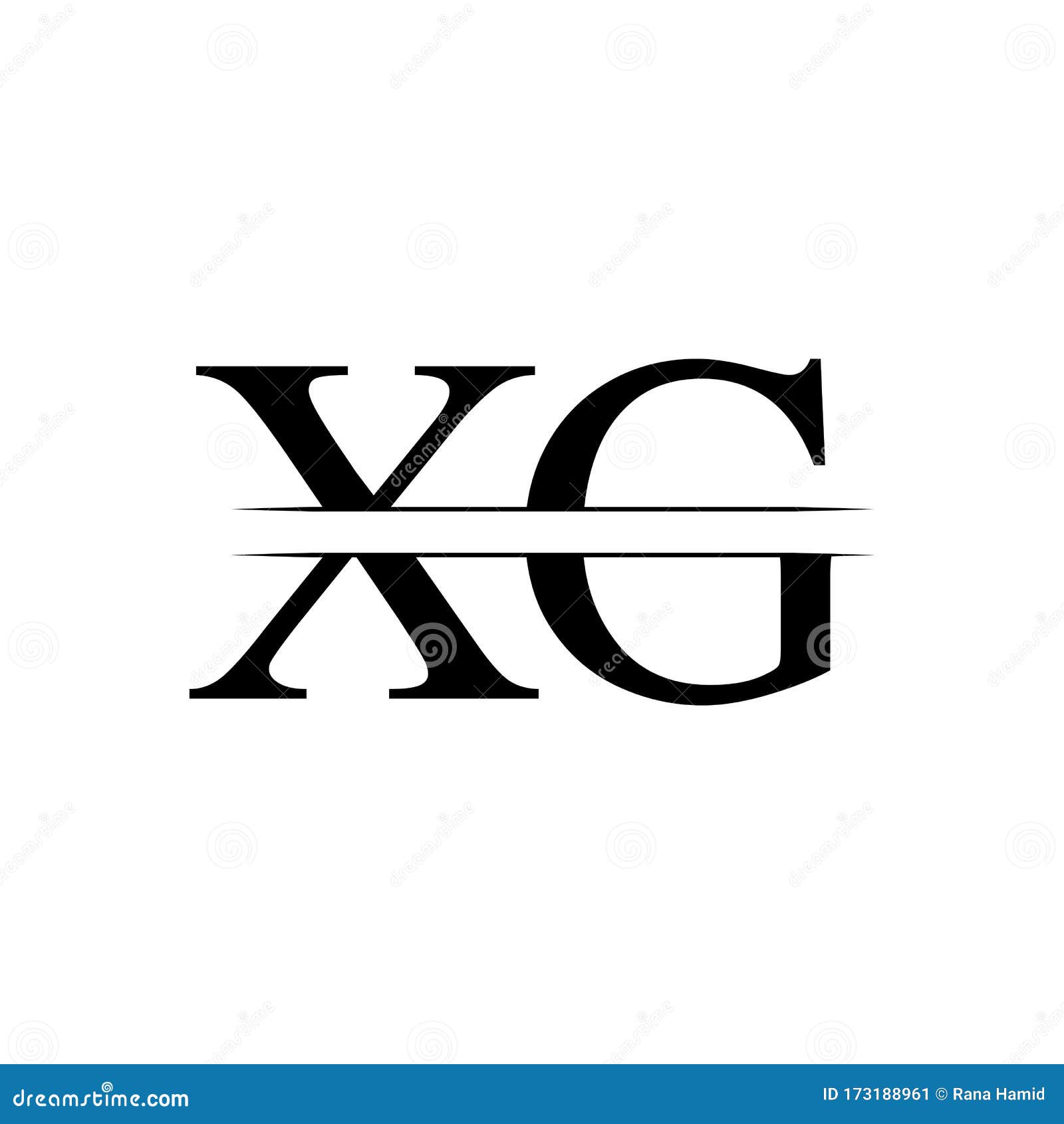 Creative Letter XG Logo Vector with Black Colors. Abstract Linked ...