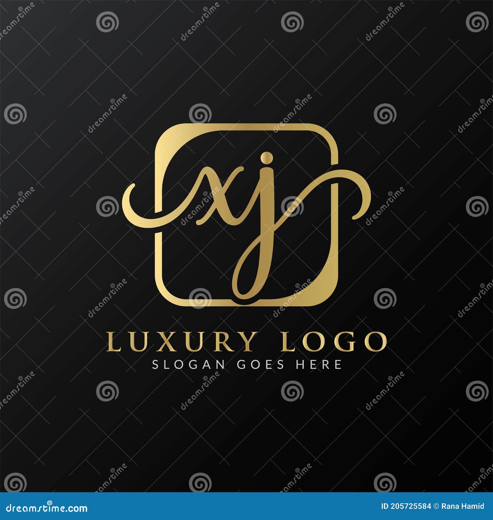 Creative Letter XJ Logo Design Vector Template. Initial Luxury Letter ...