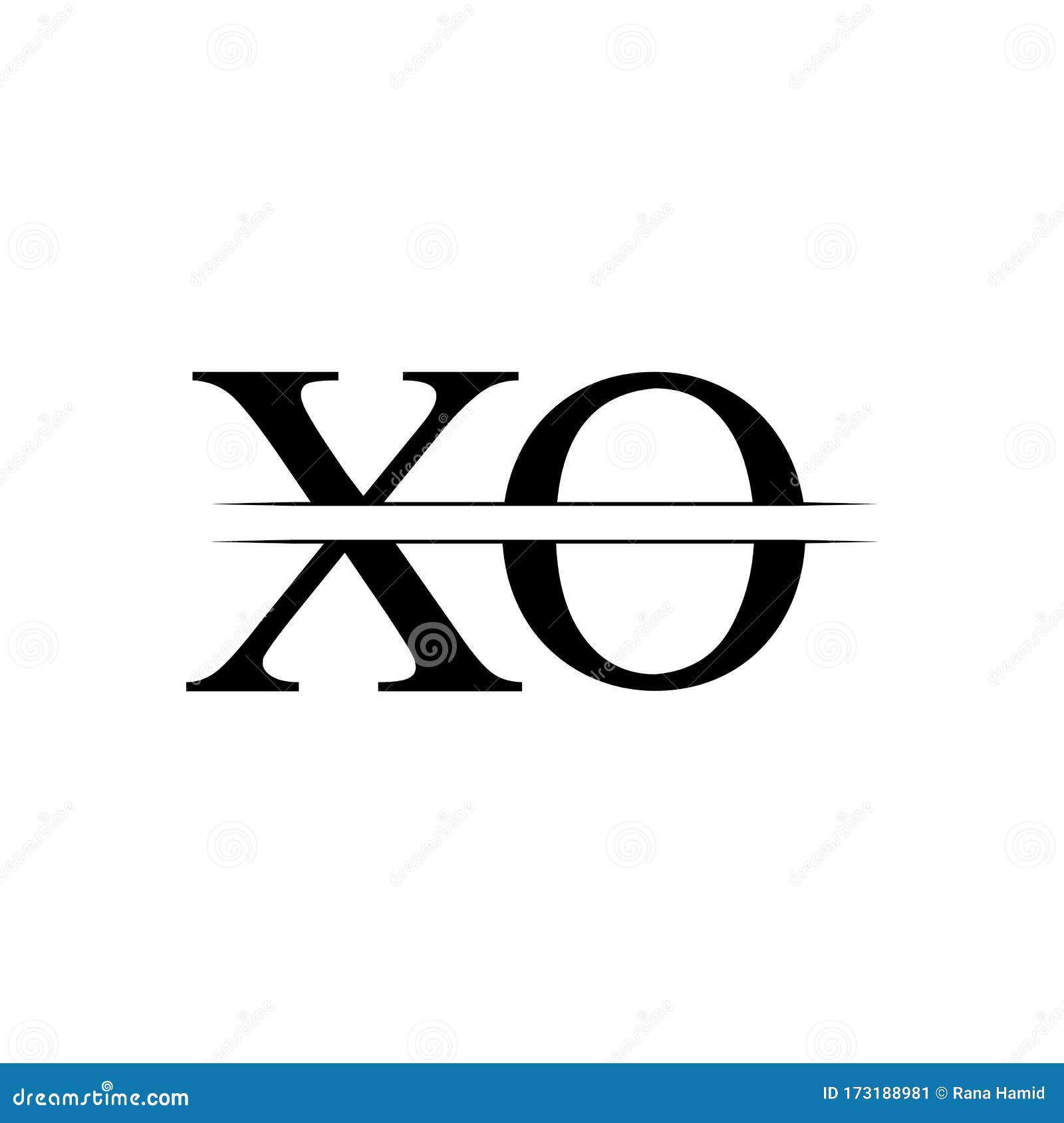 Creative Letter XO Logo Vector with Black Colors. Abstract Linked ...