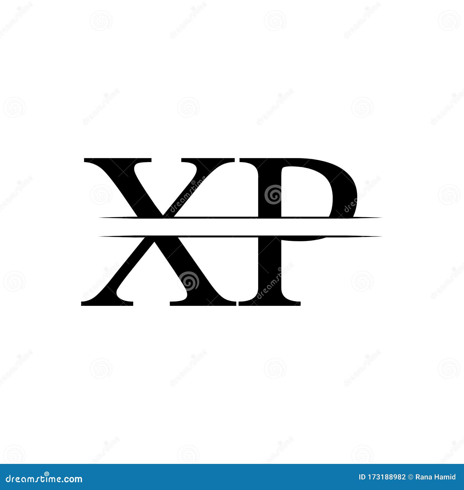Creative Letter XP Logo Vector with Black Colors. Abstract Linked ...