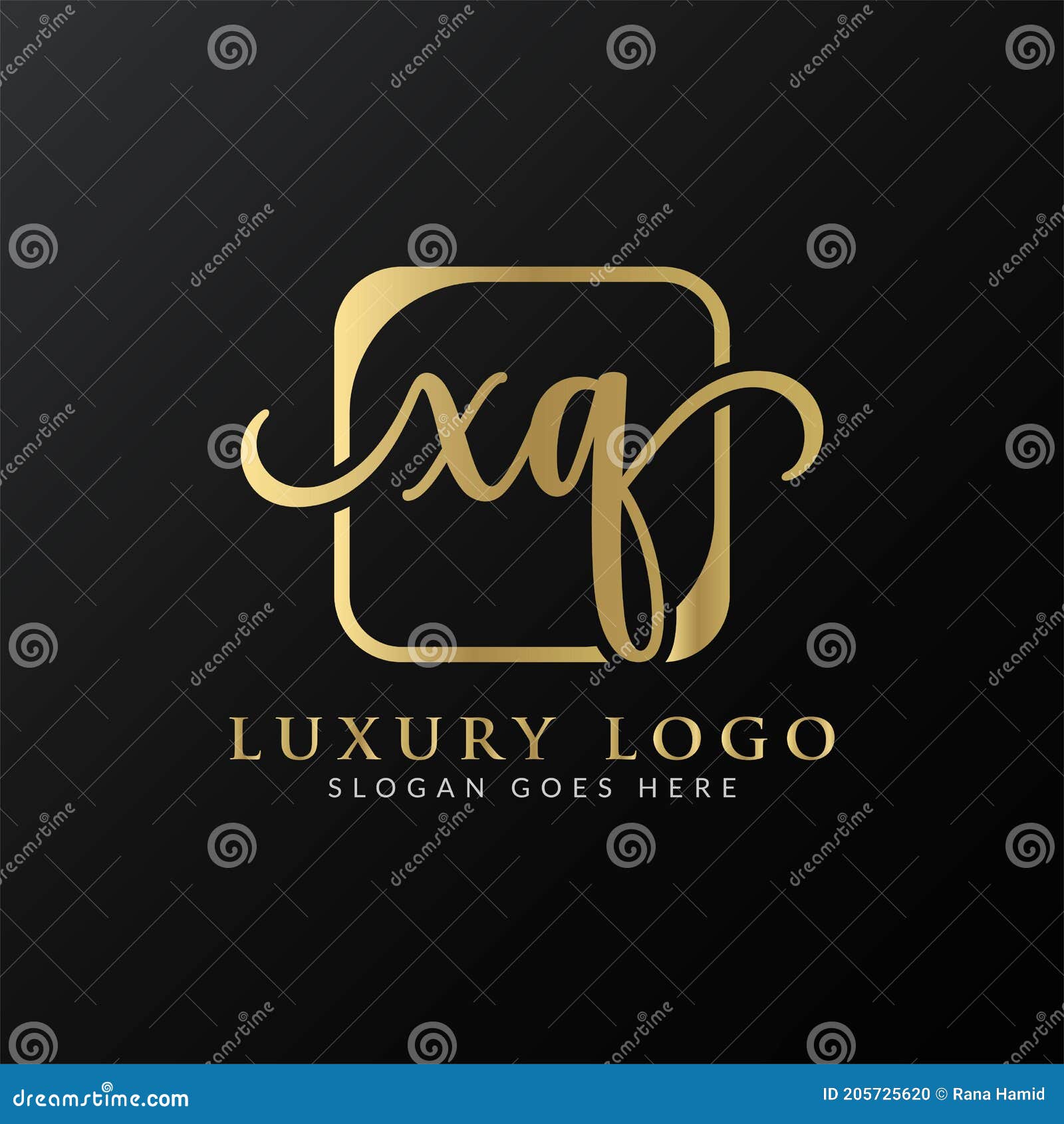 Creative Letter XQ Logo Design Vector Template. Initial Luxury Letter ...