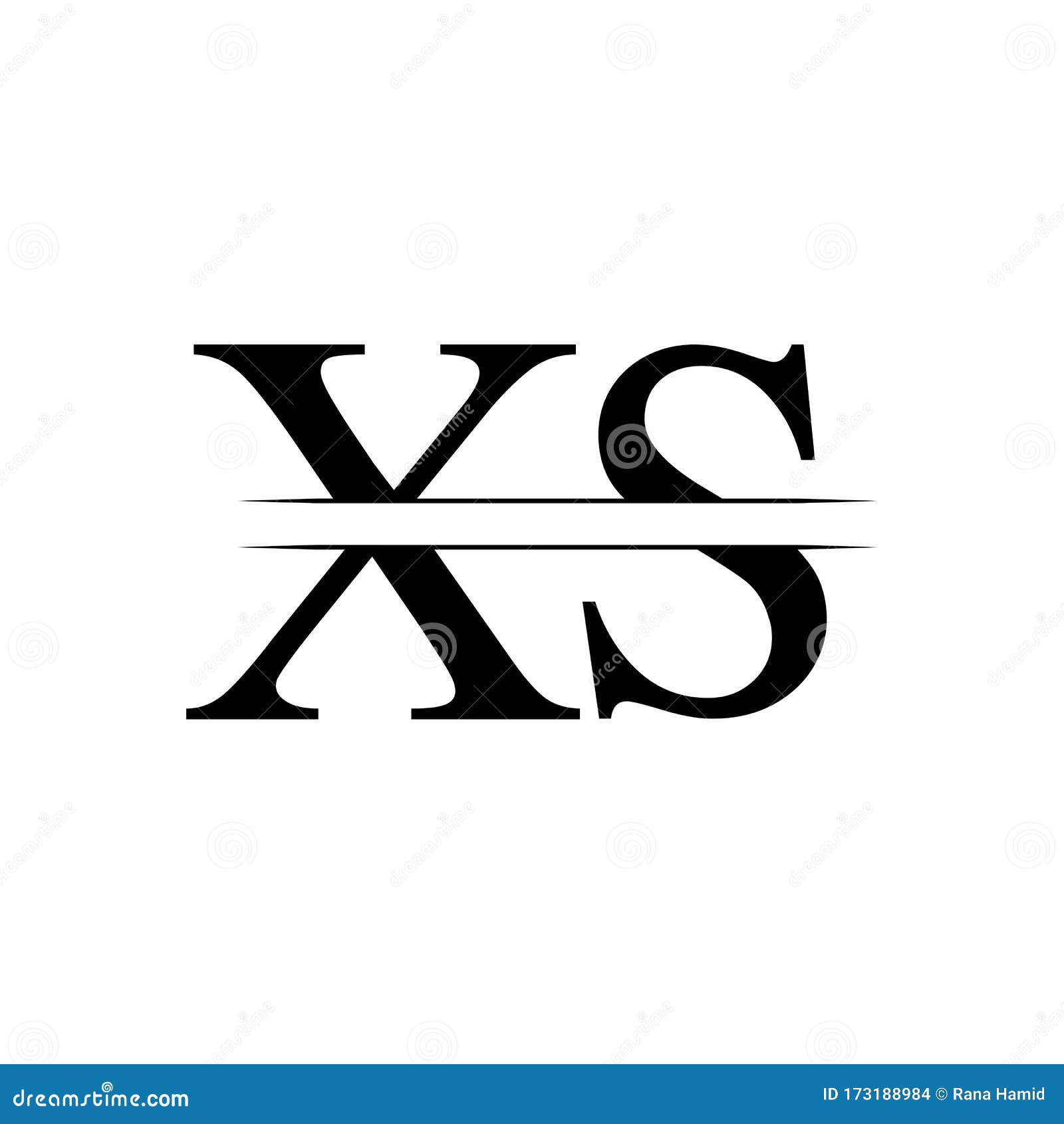 Creative Letter XS Logo Vector with Black Colors. Abstract Linked ...