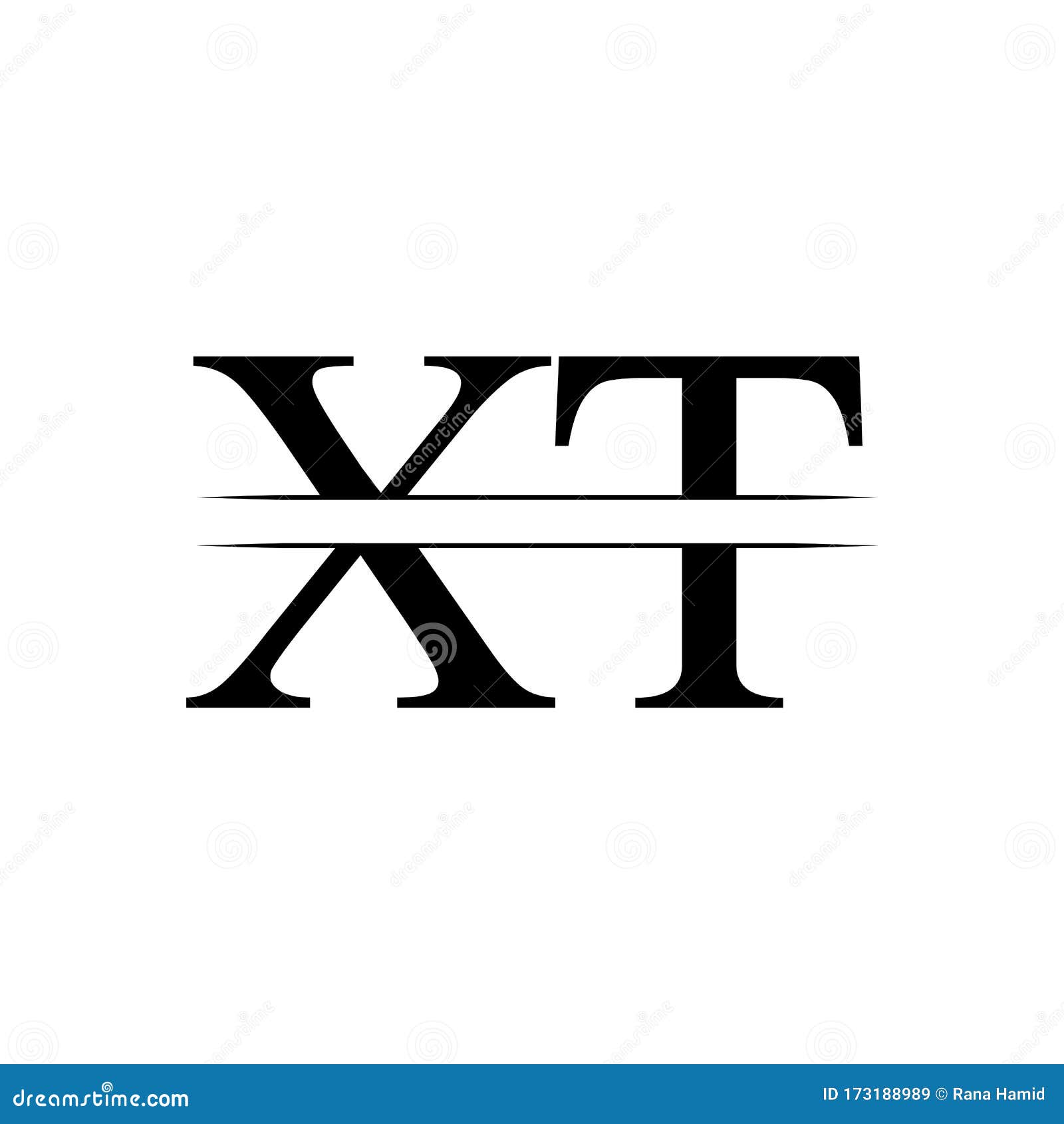 Creative Letter XT Logo Vector with Black Colors. Abstract Linked ...