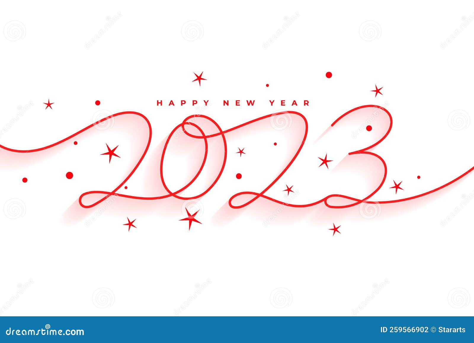 Creative 2023 Lettering in Line Style for New Year Poster Stock ...