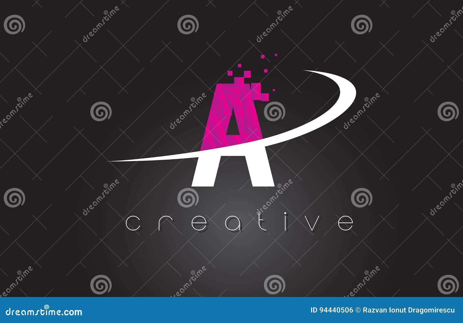 A Creative Letters Design with White Pink Colors Stock Vector ...