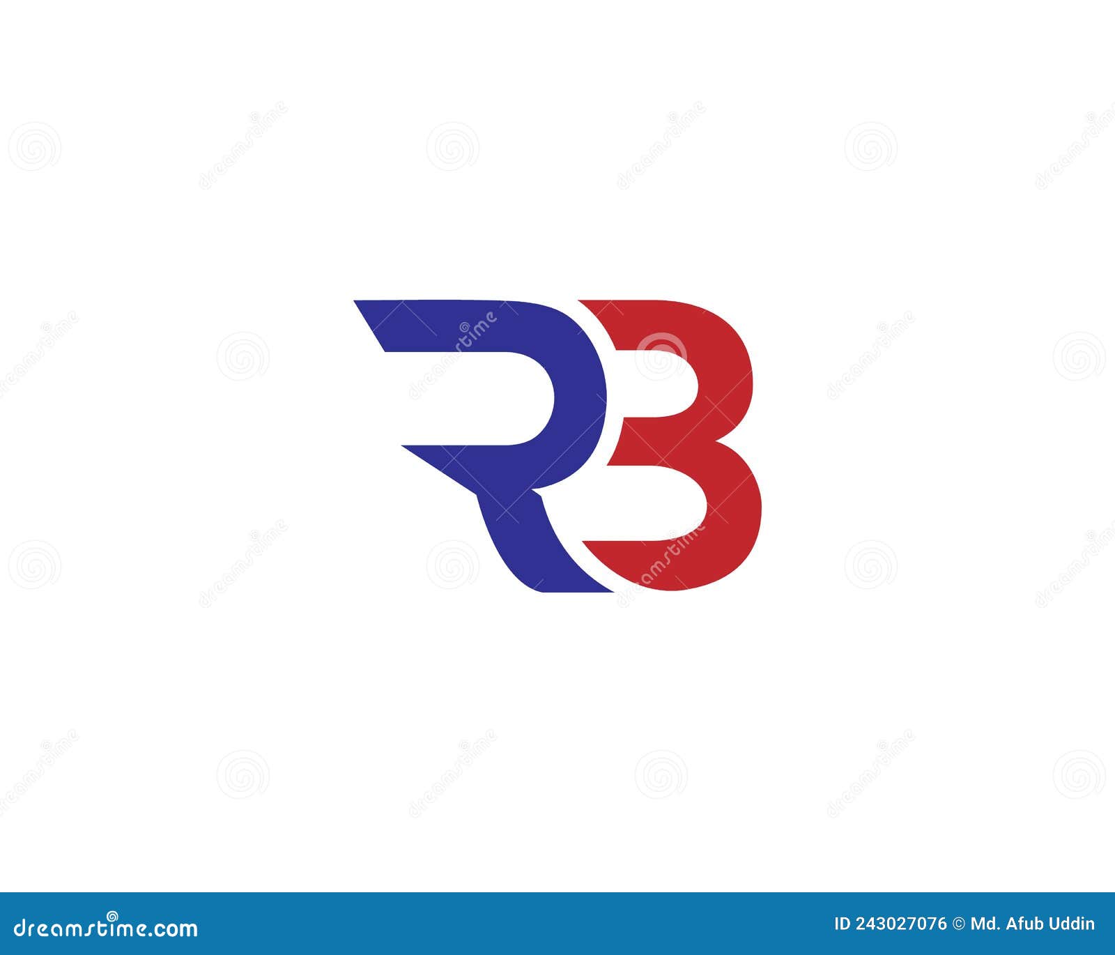 Creative Letters RB Initials Logo Icon Design Concept Stock Vector ...