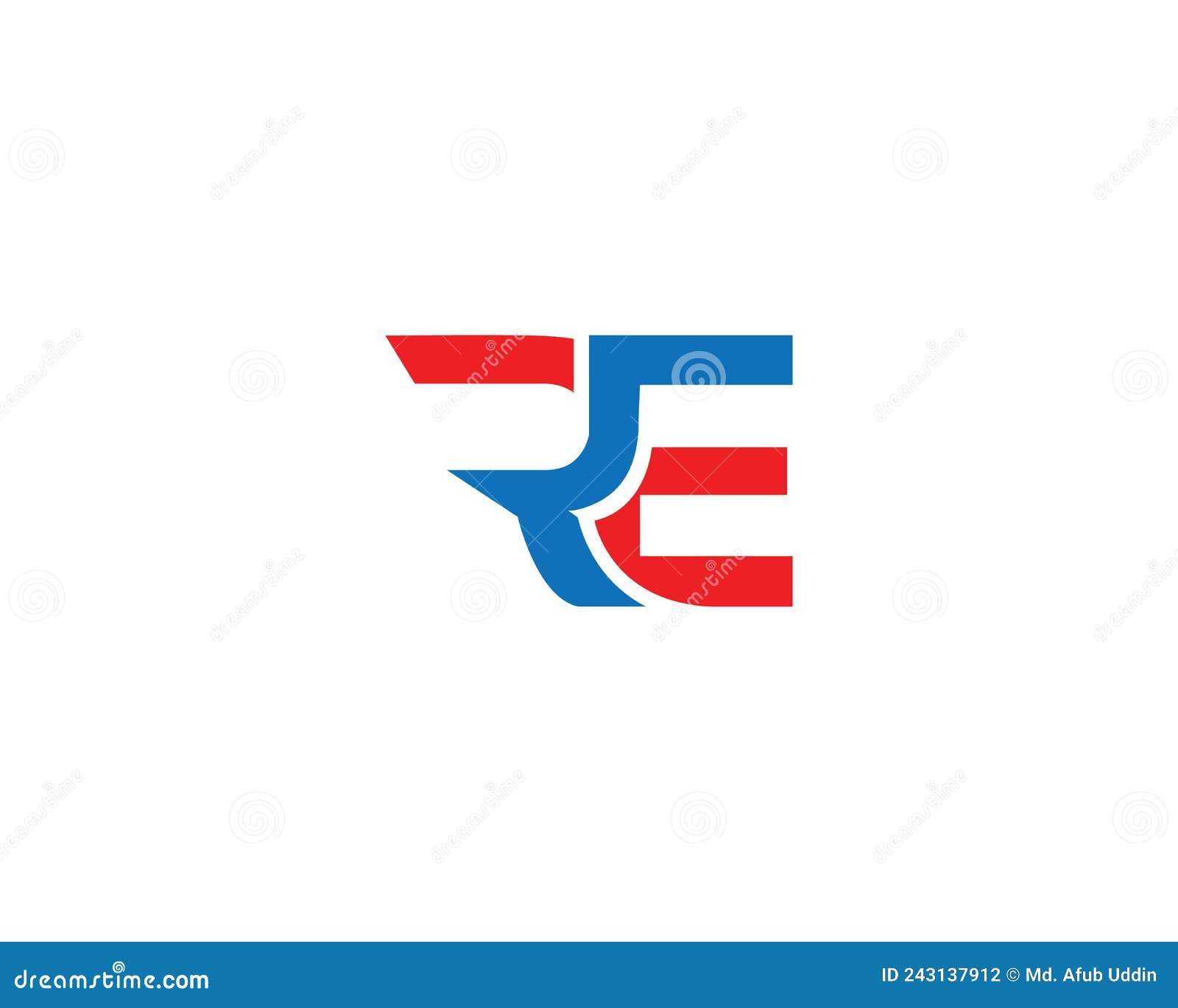 Creative Letters RE Initials Logo Icon Design Stock Vector ...