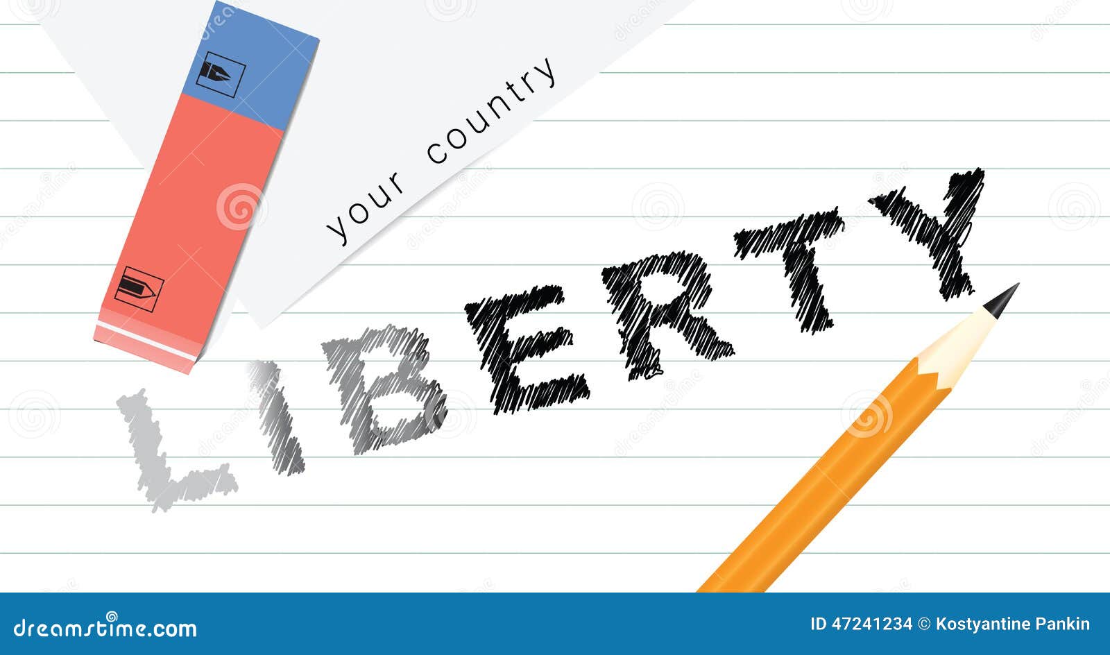 Creative liberty stock vector. Illustration of pencil - 47241234