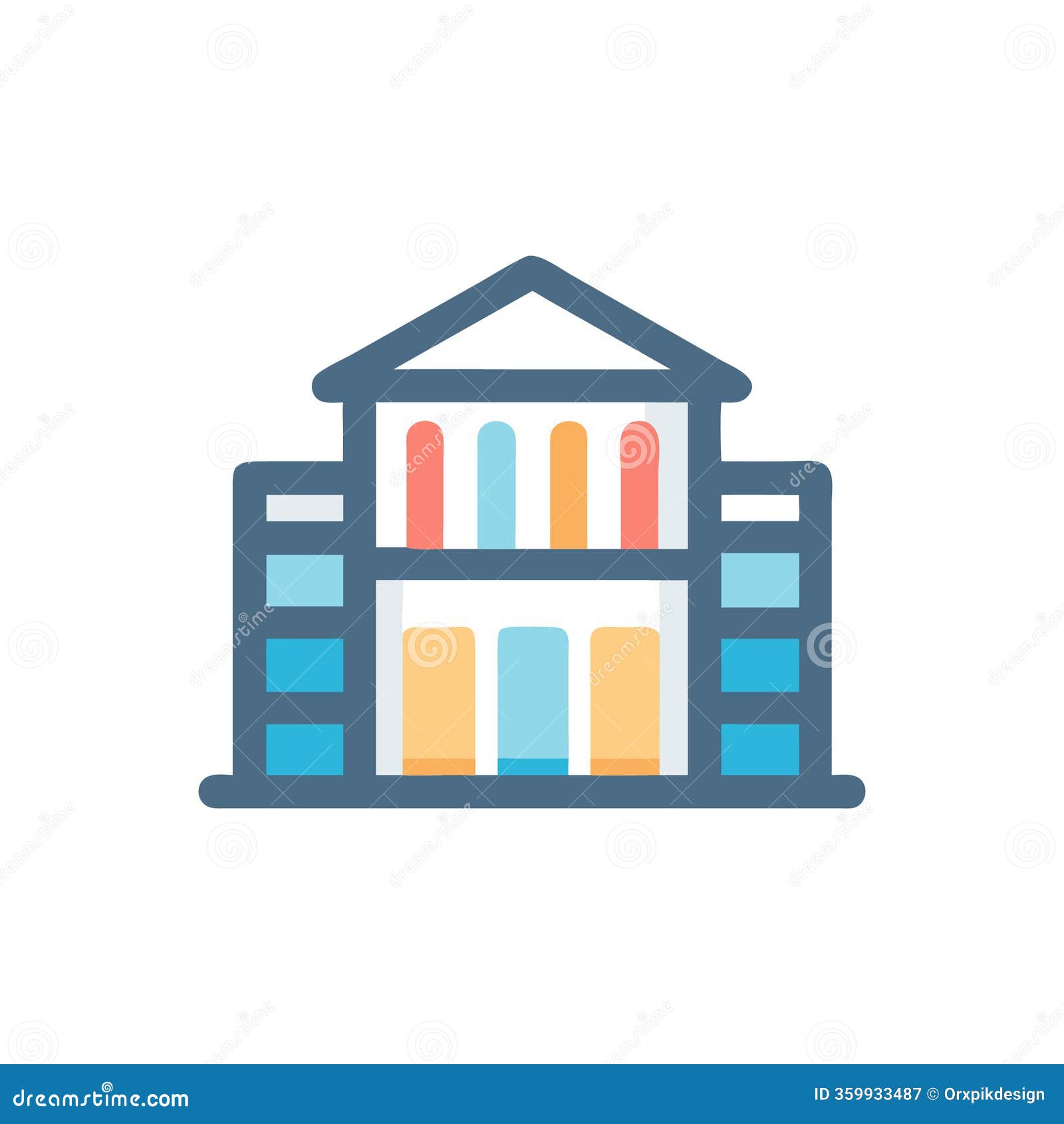 Creative Library Icon for Community Learning Stock Illustration ...