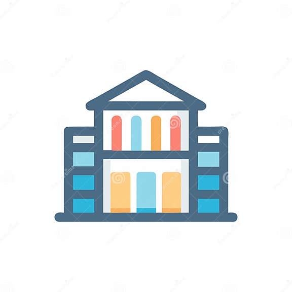 Creative Library Icon for Community Learning Stock Illustration ...