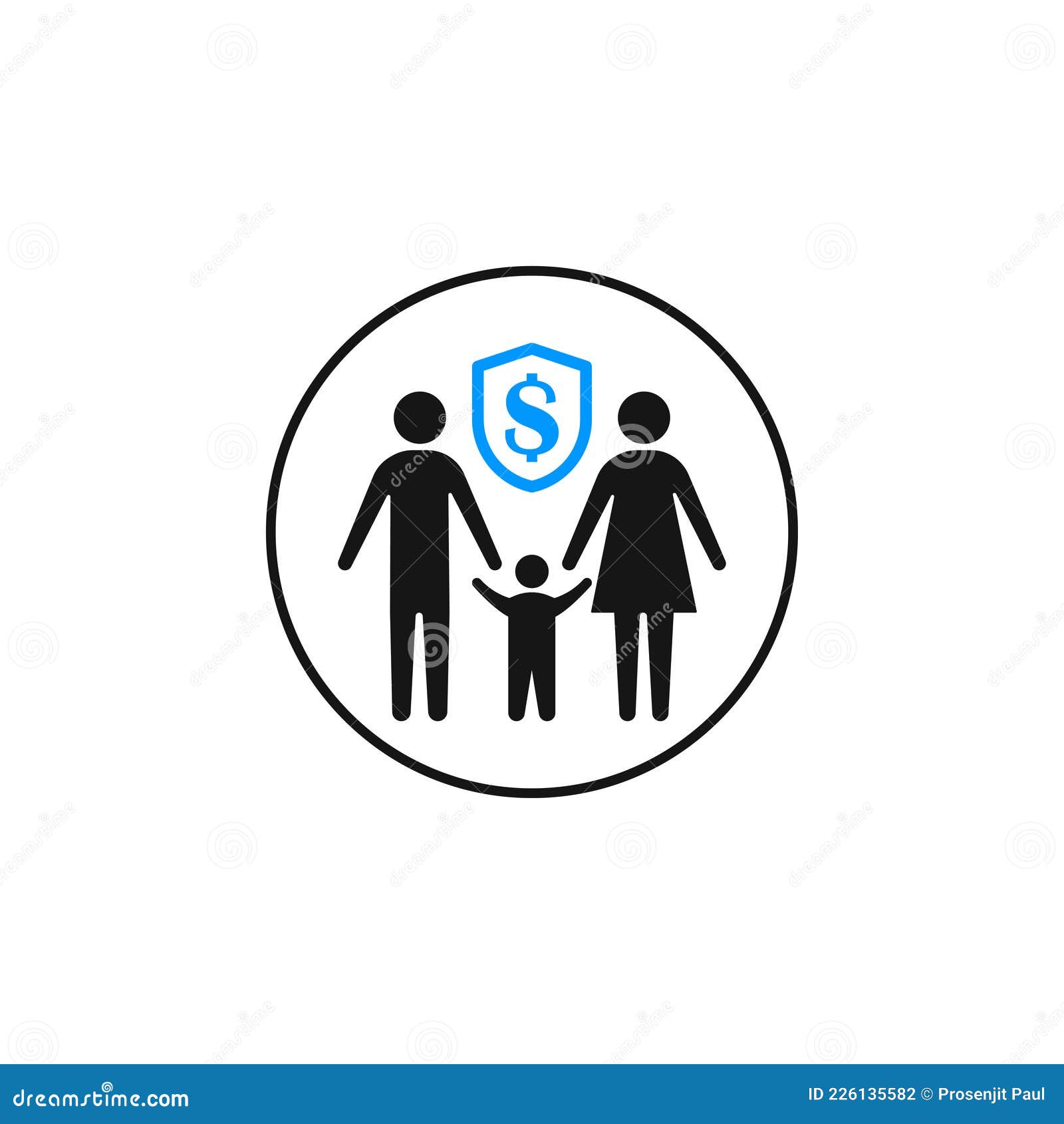 Creative Life Insurance Family Icon Stock Vector - Illustration of ...