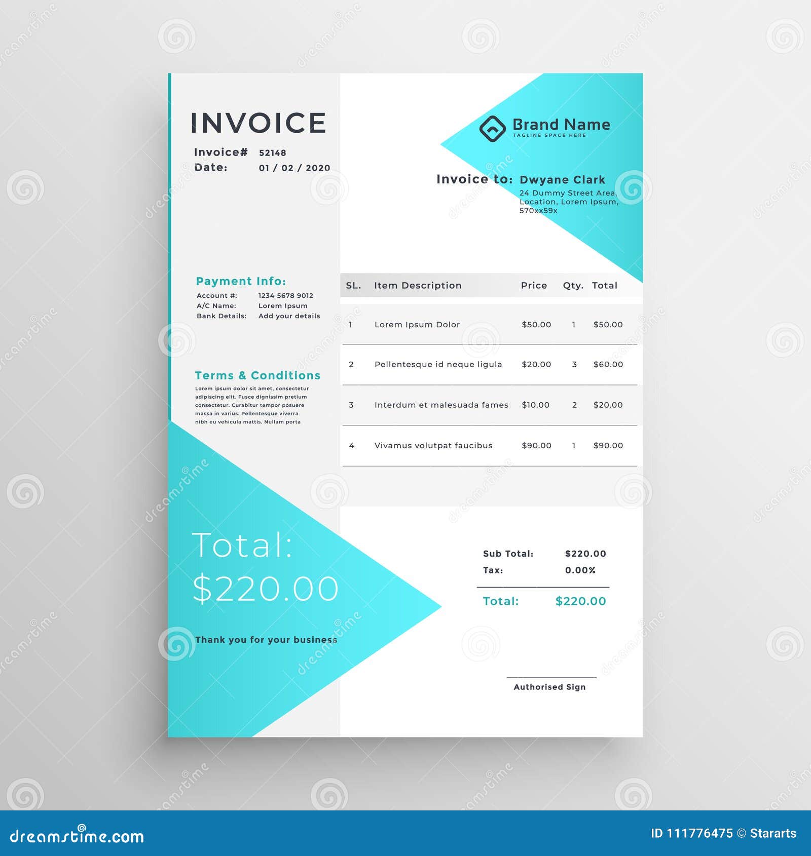 Invoice Creative Modern Invoice Template Design Vector Illustration ... Invoice Creative Modern Invoice Template Design Vector Illustration ...