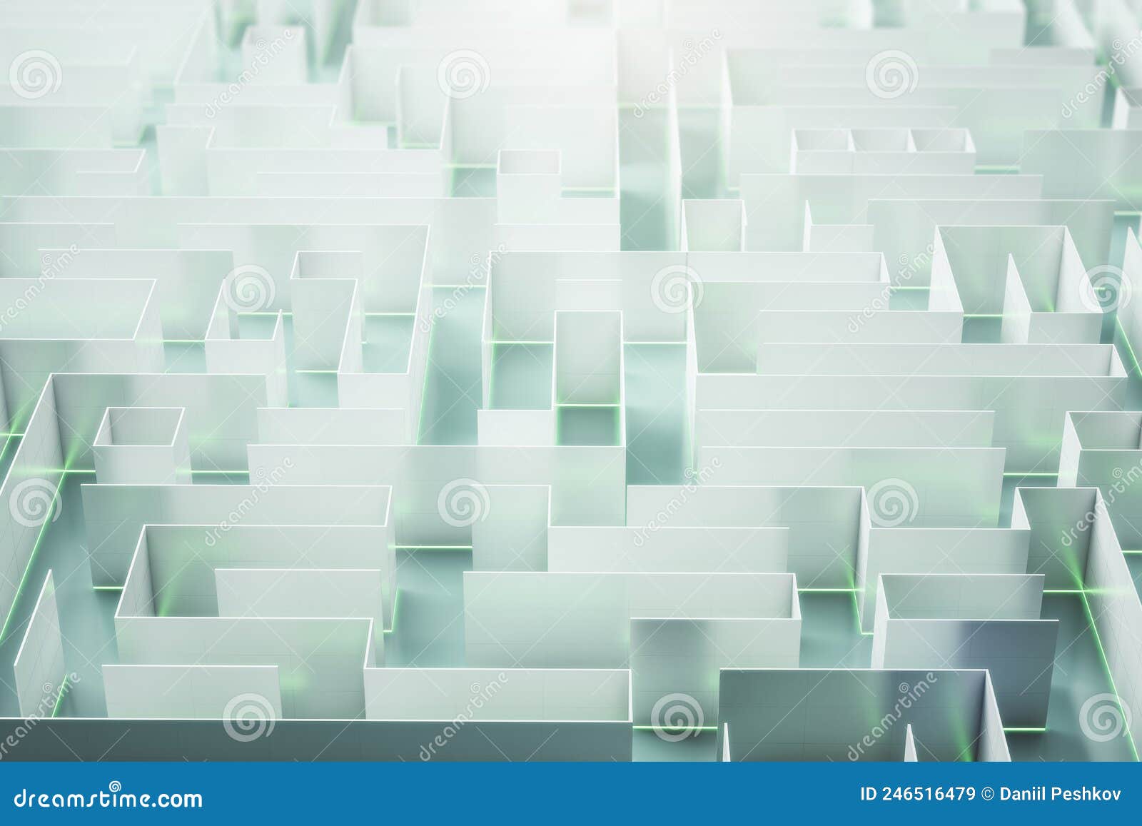 Creative Light Maze Wallpaper. 3D Rendering Stock Illustration ...