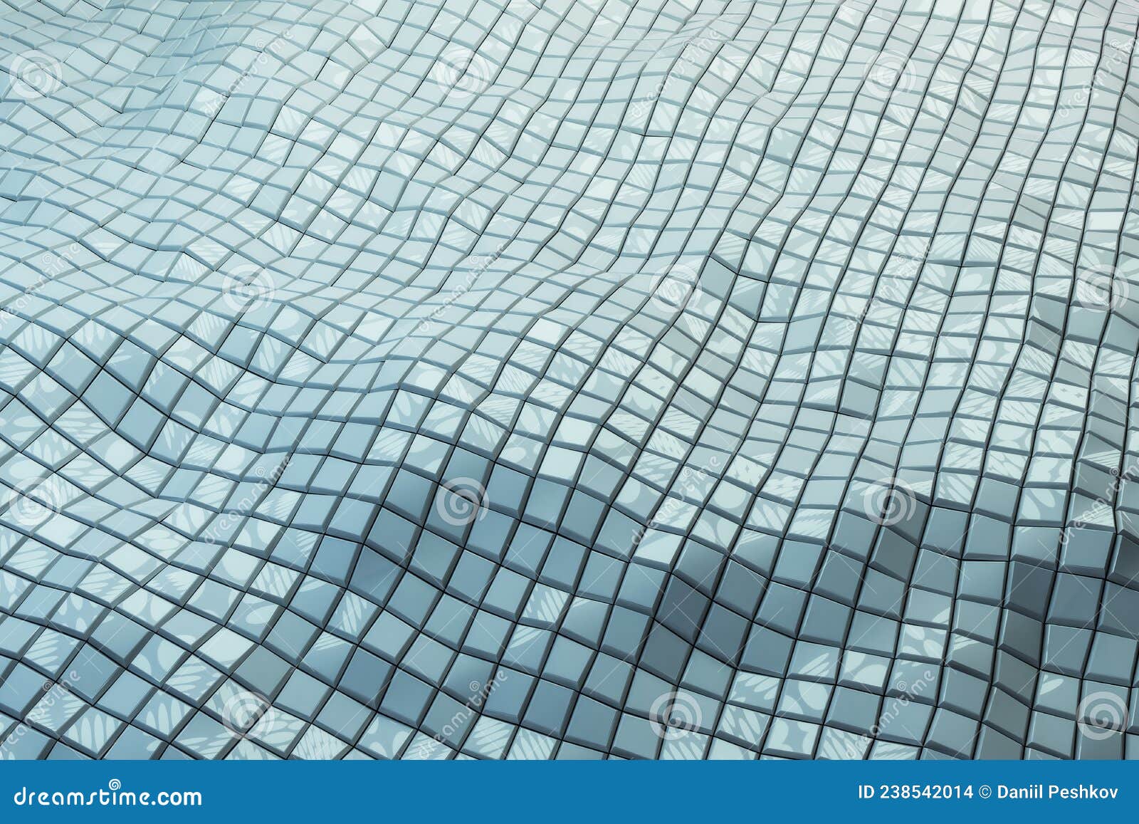 Creative Light Blue Tile Wave Background. Style, Design and Texture ...