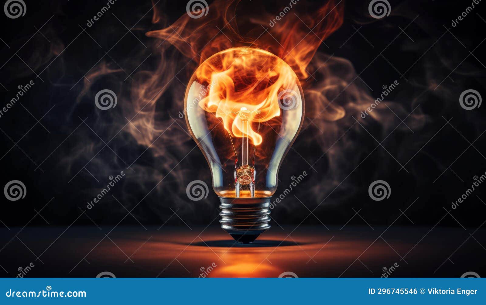 Creative Light Bulb Burns on Dark Background, Electricity Saving ...