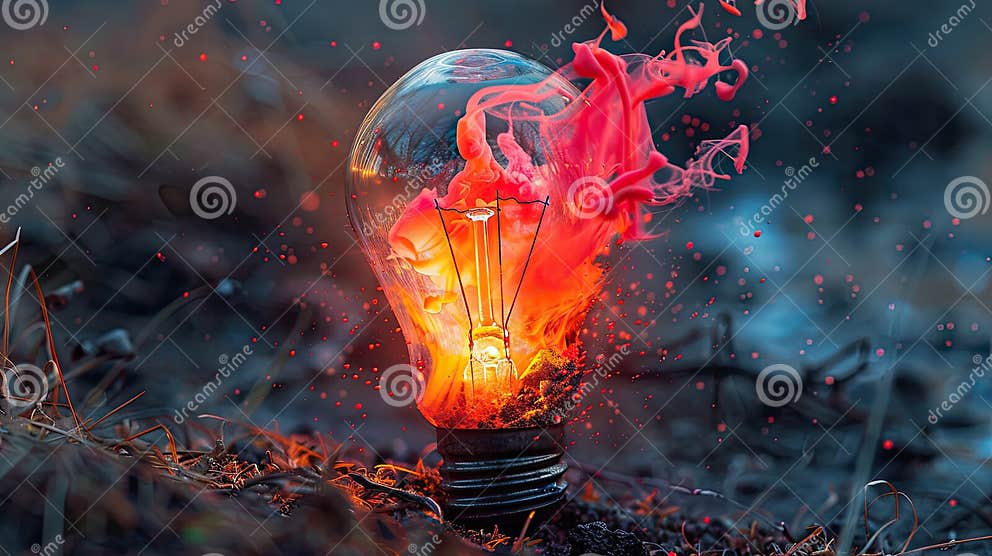 Fiery Array of Color Engulfs the Creative Light Bulb in a Spectacular ...