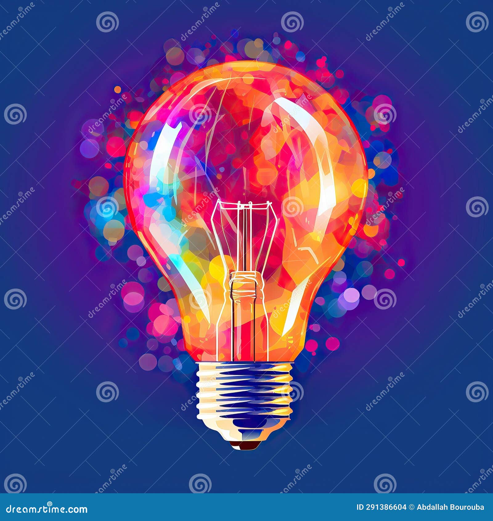 Creative Light Bulb Explodes with Colorful Paint and Splashes Isolated ...