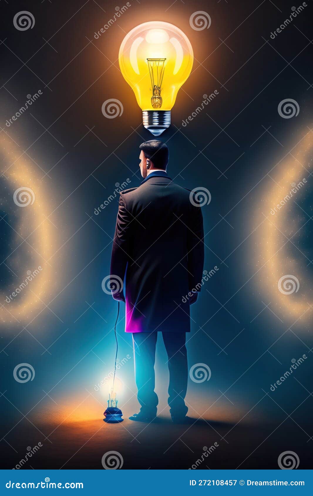 Creative Light Bulb Explodes with Colorful Paint and Splashes. Think ...