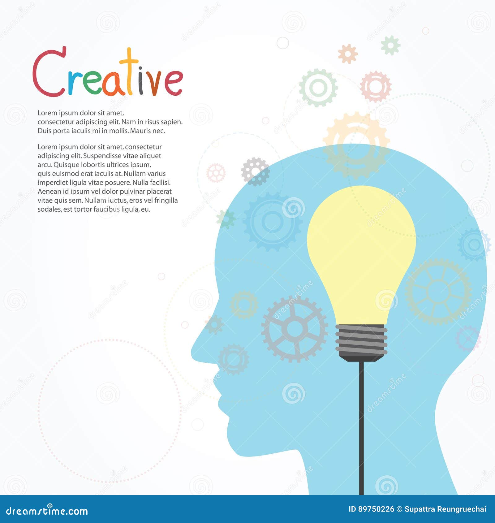 Creative Light Bulb and Gear Vector Design Banner Template. Stock ...