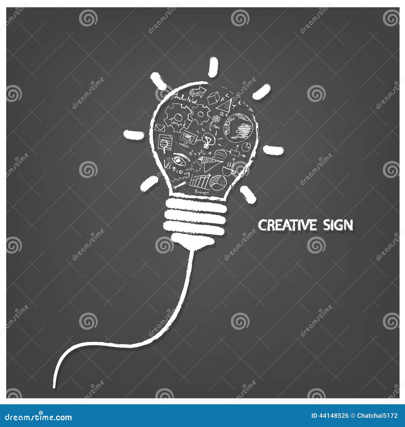 Creative Light Bulb Handwriting Style with Business Idea Concept Stock ...