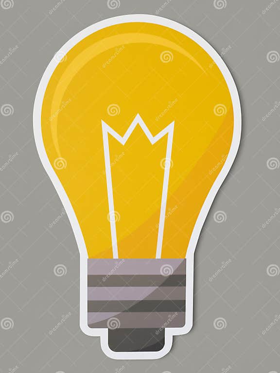 Creative Light Bulb Icon Isolated Stock Illustration - Illustration of ...