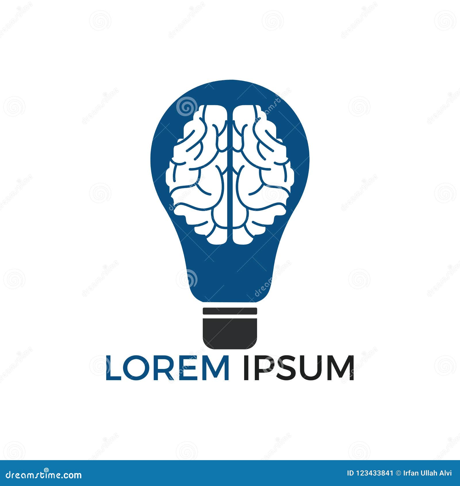 Bulb and Brain Logo Design. Stock Vector - Illustration of brain, icon ...