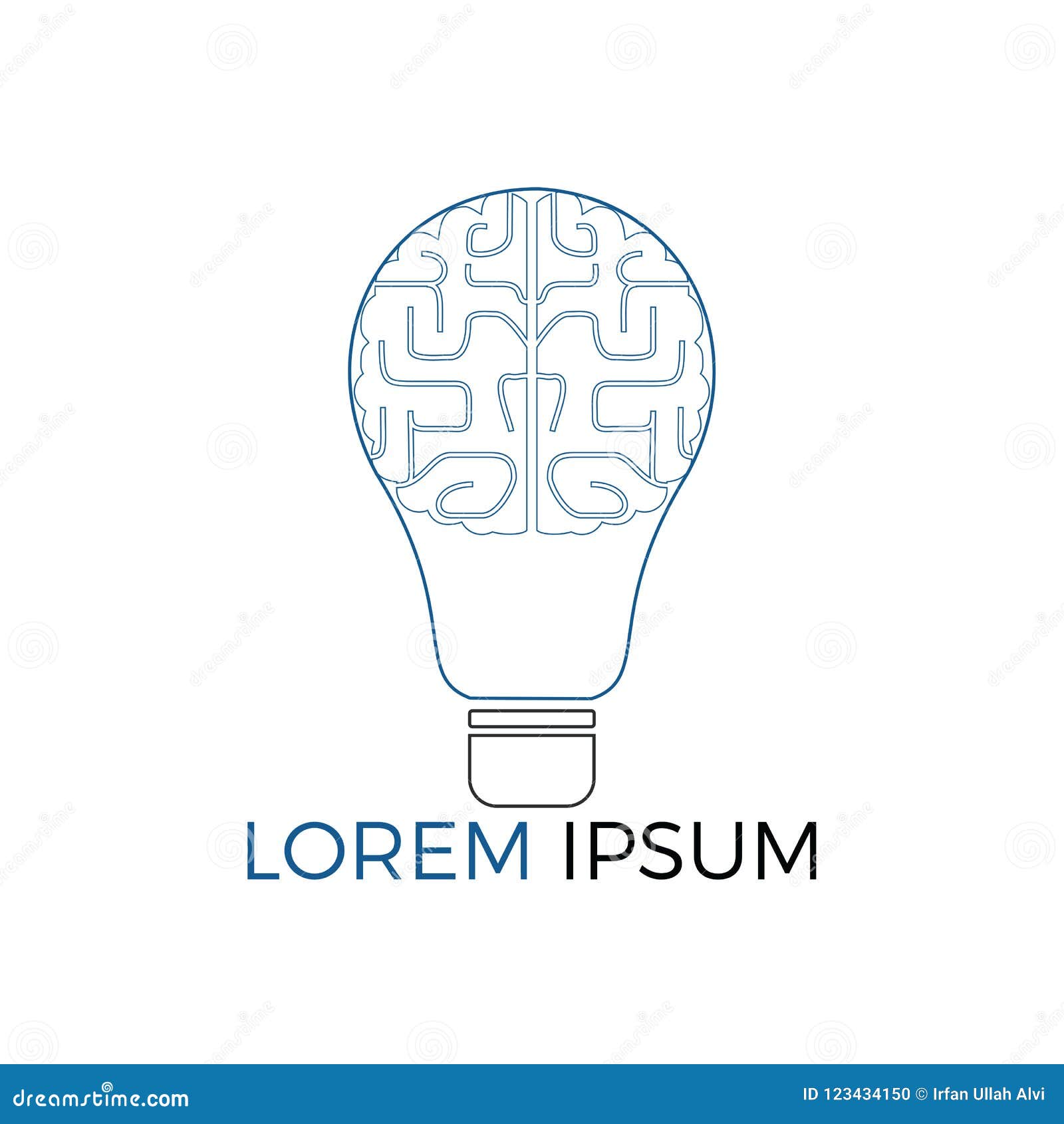Bulb and Brain Logo Design. Stock Vector - Illustration of illumination ...
