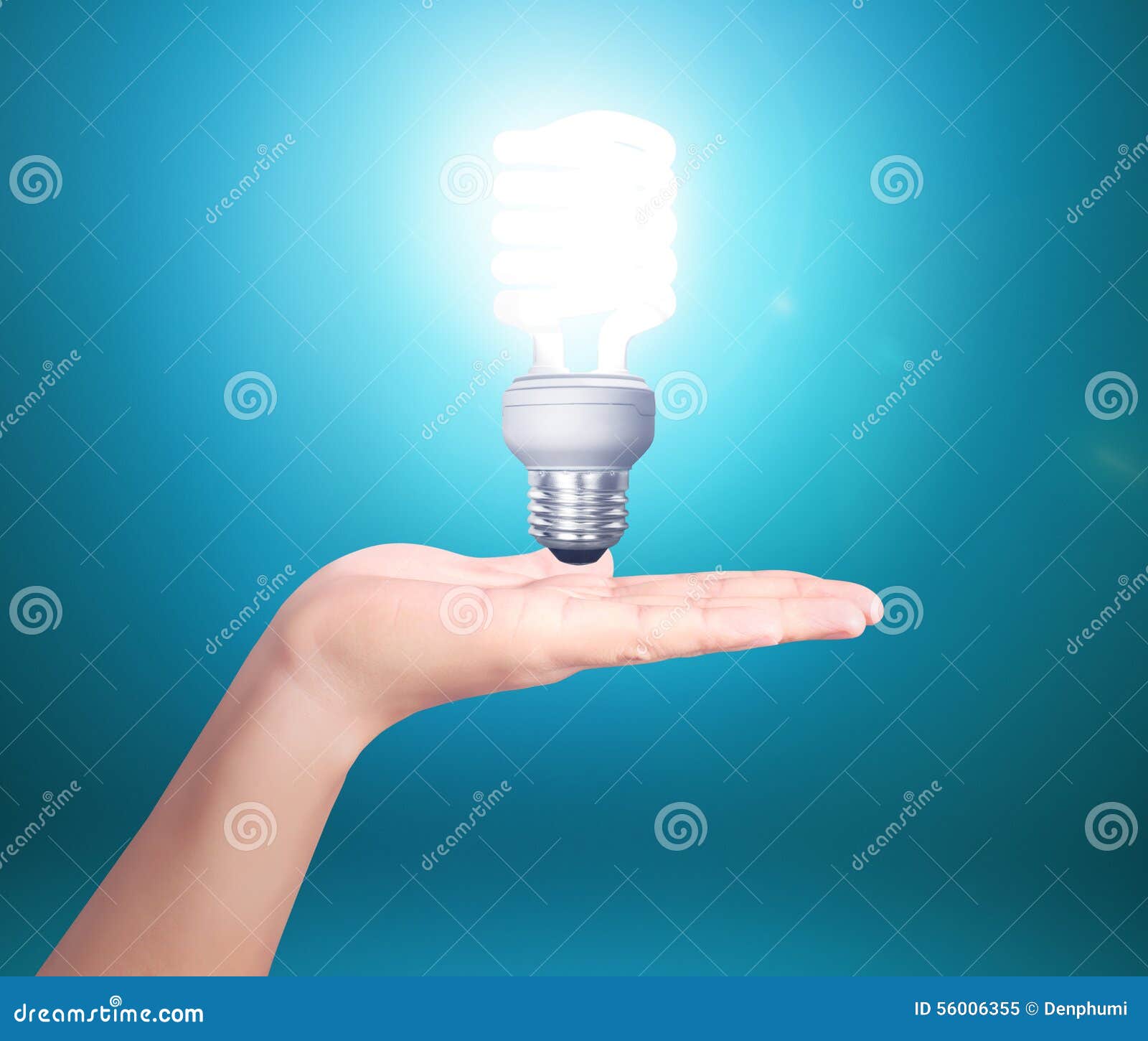 Creative Light Bulb Idea in the Hand Stock Image - Image of shape ...
