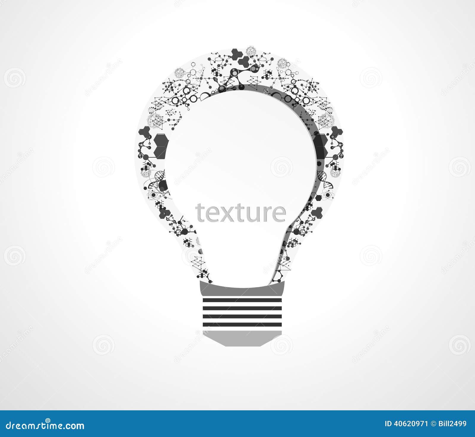 Creative Light Bulb Idea Molecules Stock Illustration - Illustration of ...