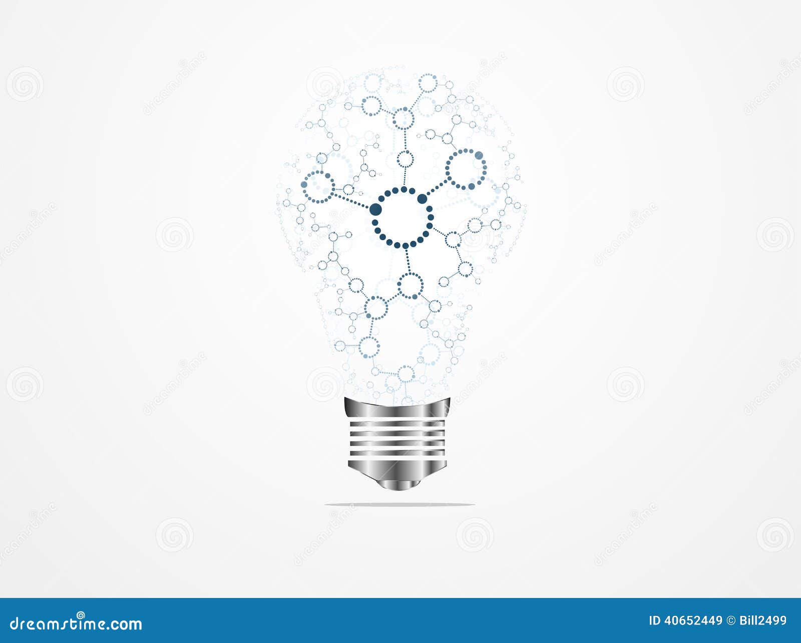 Creative Light Bulb Idea Molecules Stock Illustration - Illustration of ...