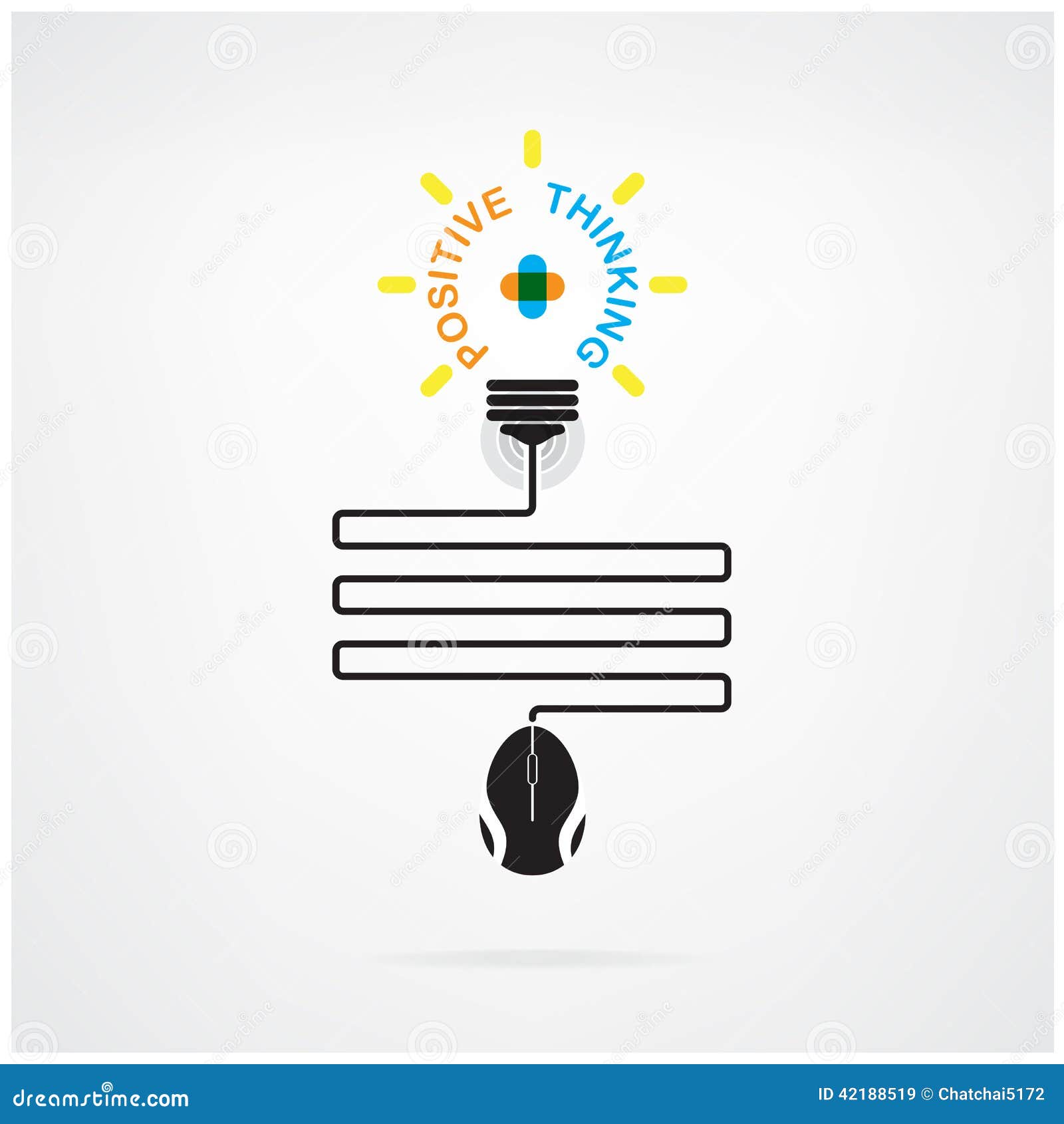 Creative Light Bulb Idea and Positive Thinking Concept Stock Vector ...