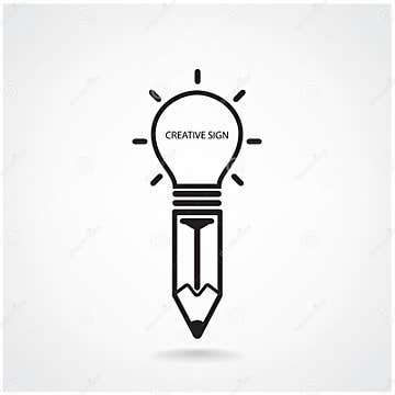 Creative Light Bulb and Pencil Sign Stock Vector - Illustration of ...