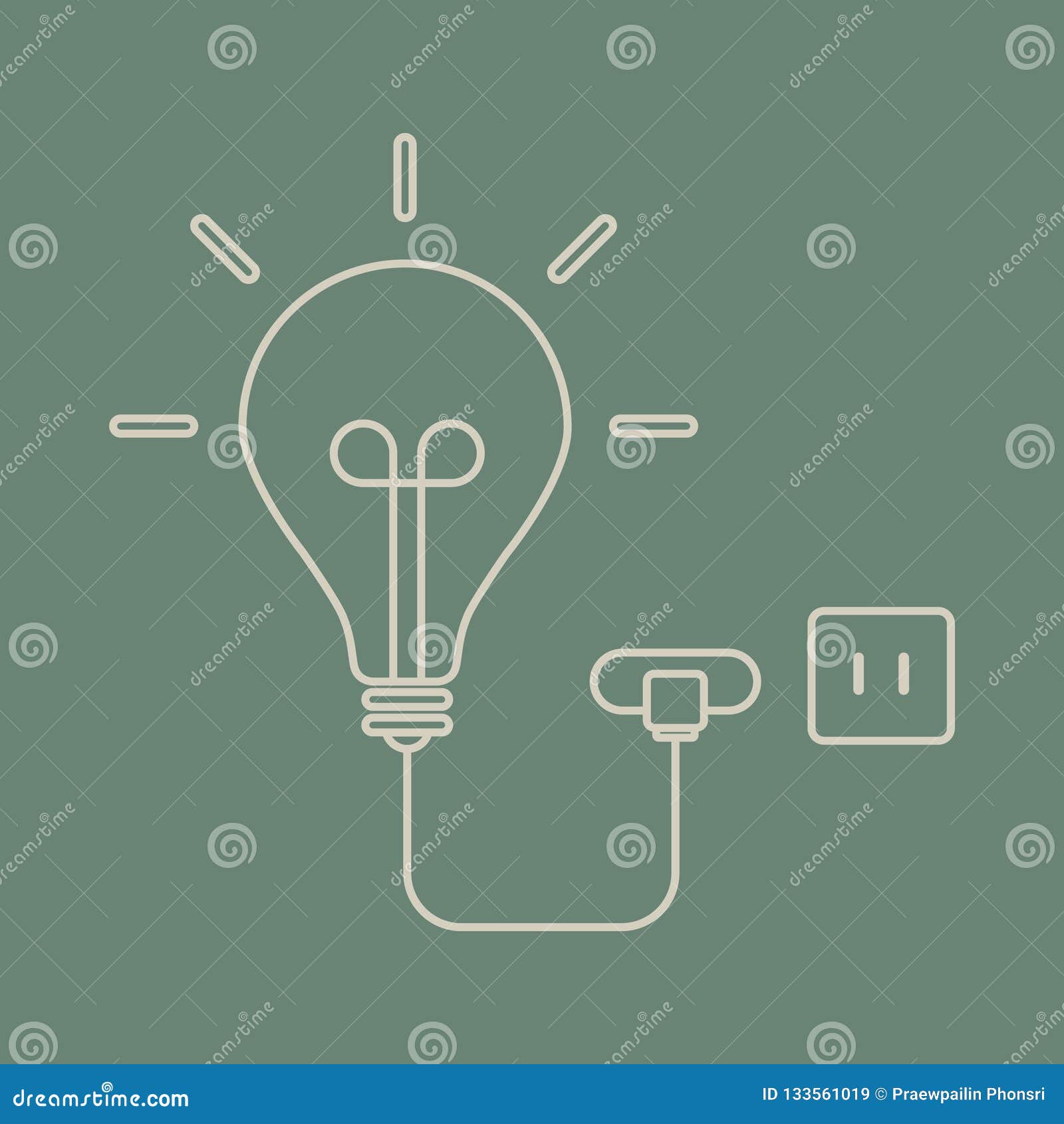 Creative Light Bulb and Plug. Graphic Design Idea of Bulb Light Stock ...