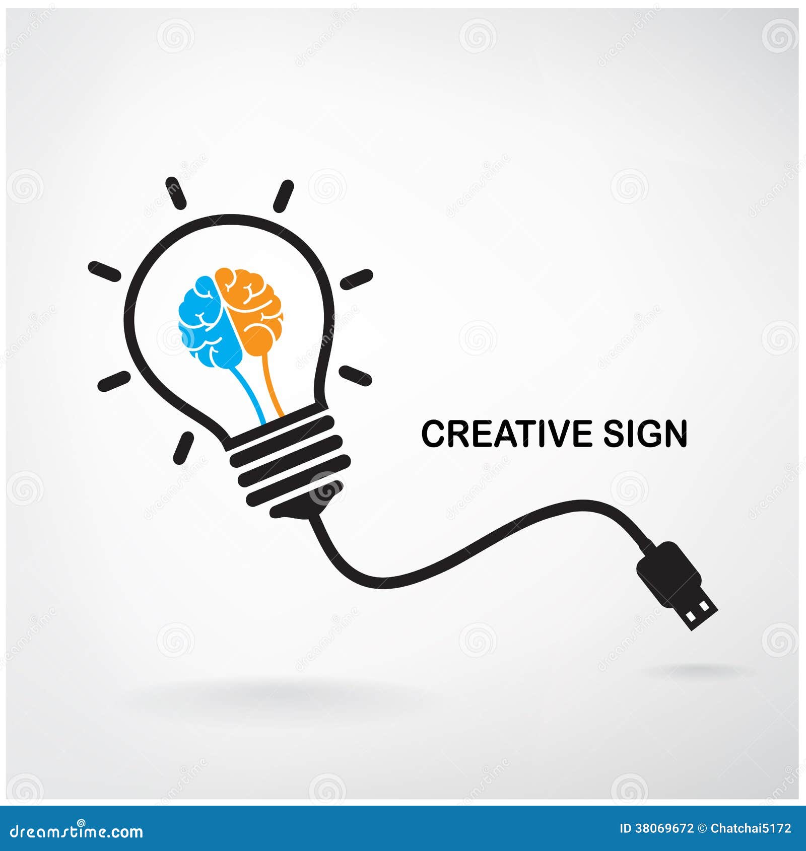 Creative light bulb sign stock vector. Illustration of background ...