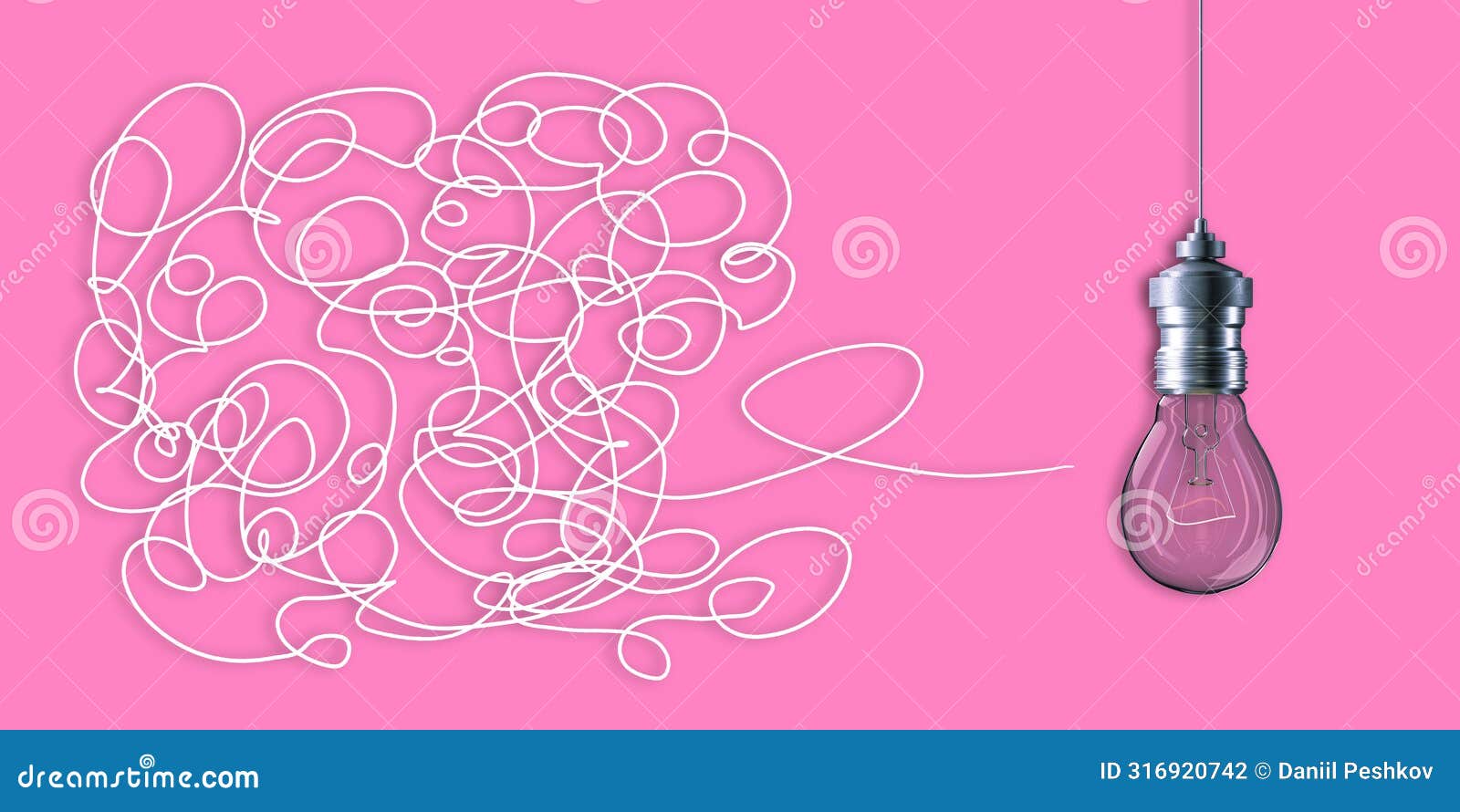 Creative Light Bulb Sketch with Scribble on Pink Background. Idea ...