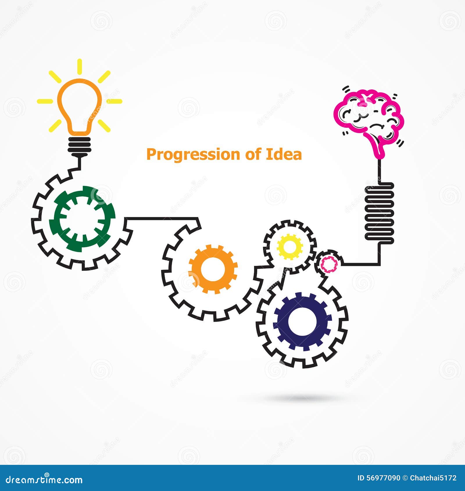 Creative Light Bulb Symbol with Linear of Gear Shape. Stock Vector ...