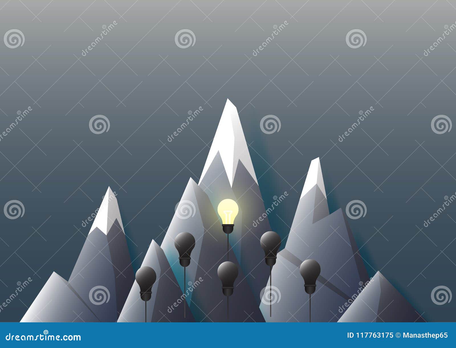 Creative Light Bulb Teamwork and Leadership Concept. Stock Vector ...