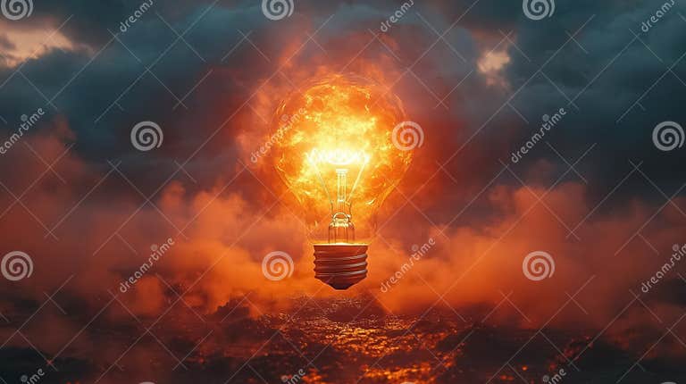 Creative Light Bulb. Think Differently Creative Idea Concept Stock ...