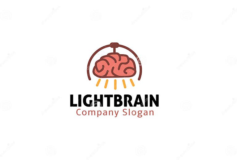 Light Lamp Brain Logo Design Illustration Stock Vector - Illustration ...