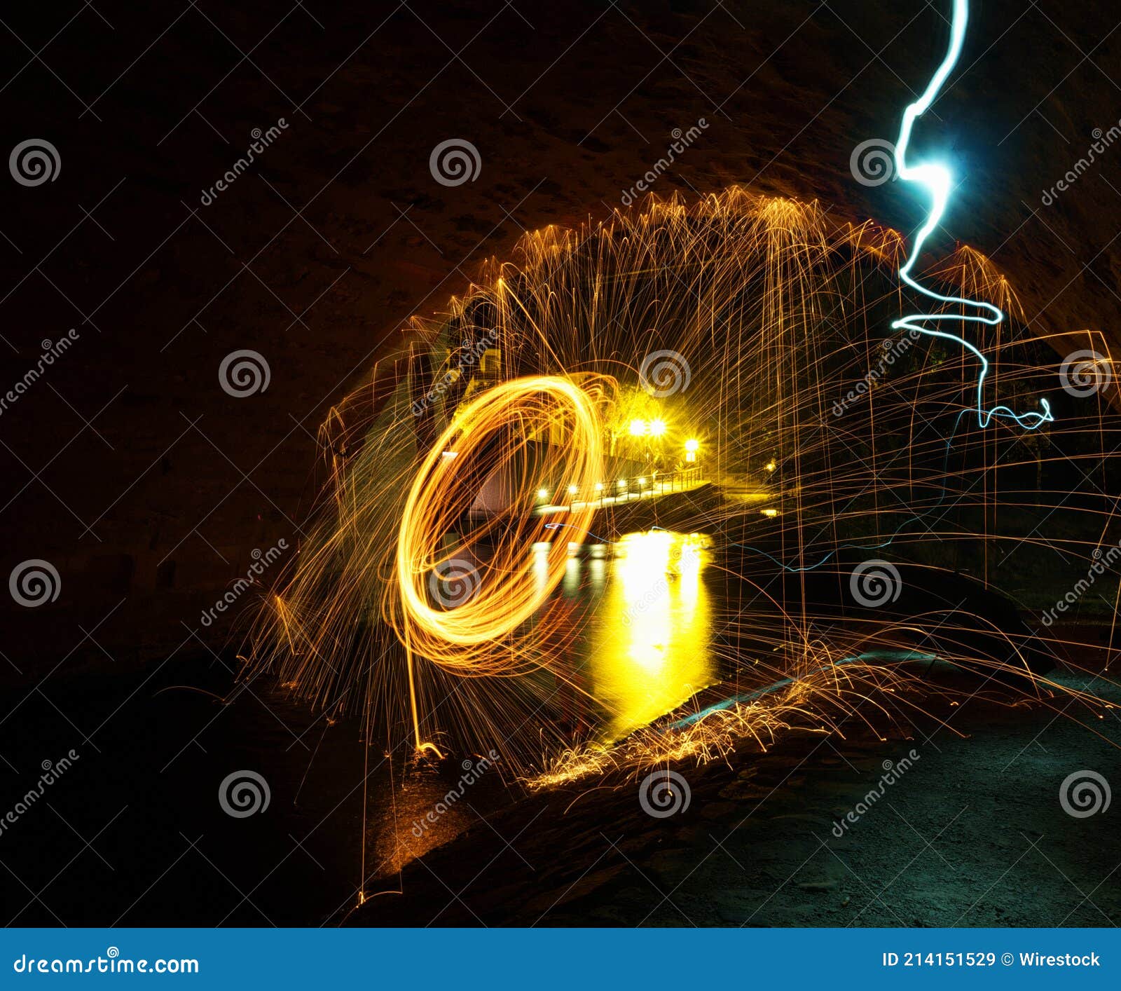 Creative Light Painting Steelwool Lighting Stock Image - Image of ...