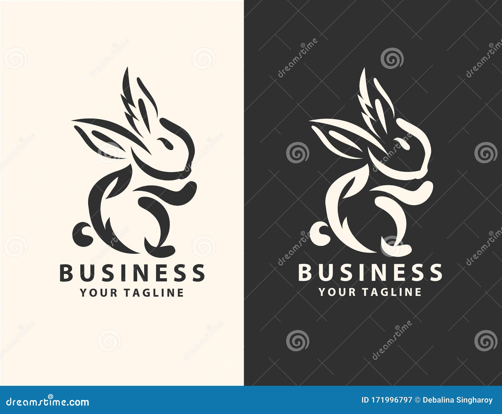 Creative Lineart Outline Rabbit Icon Logo Design | Creative Rabbit Logo ...