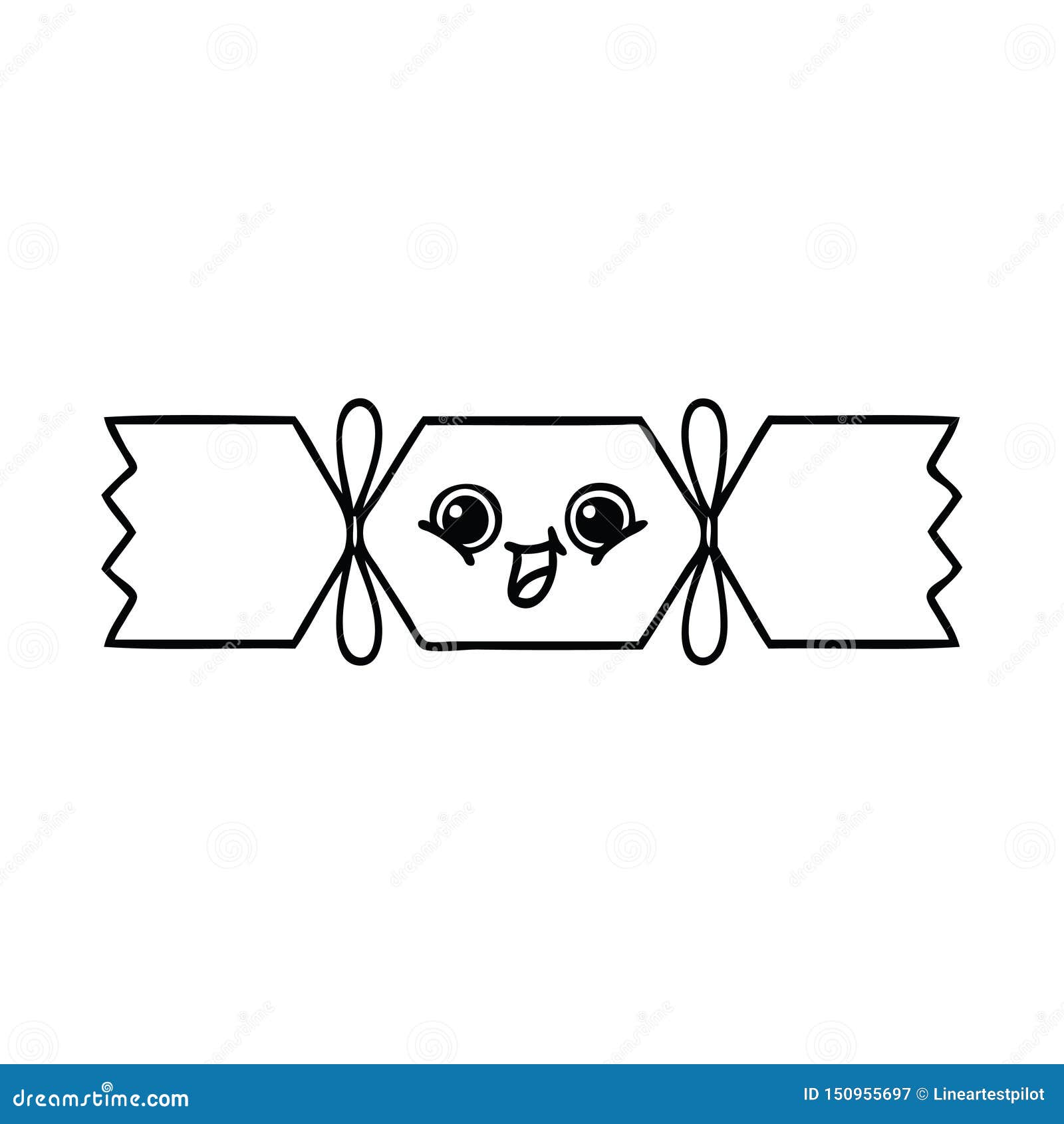 A Creative Line Drawing Cartoon Christmas Cracker Stock Vector ...